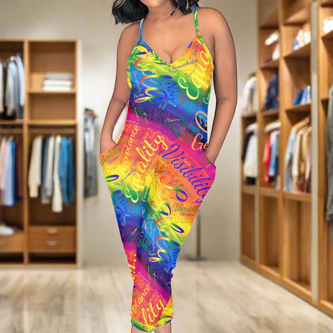 LGBTQ Rainbow Word Cloud Rompers - Exclusive One-of-a-kind Luxury ...