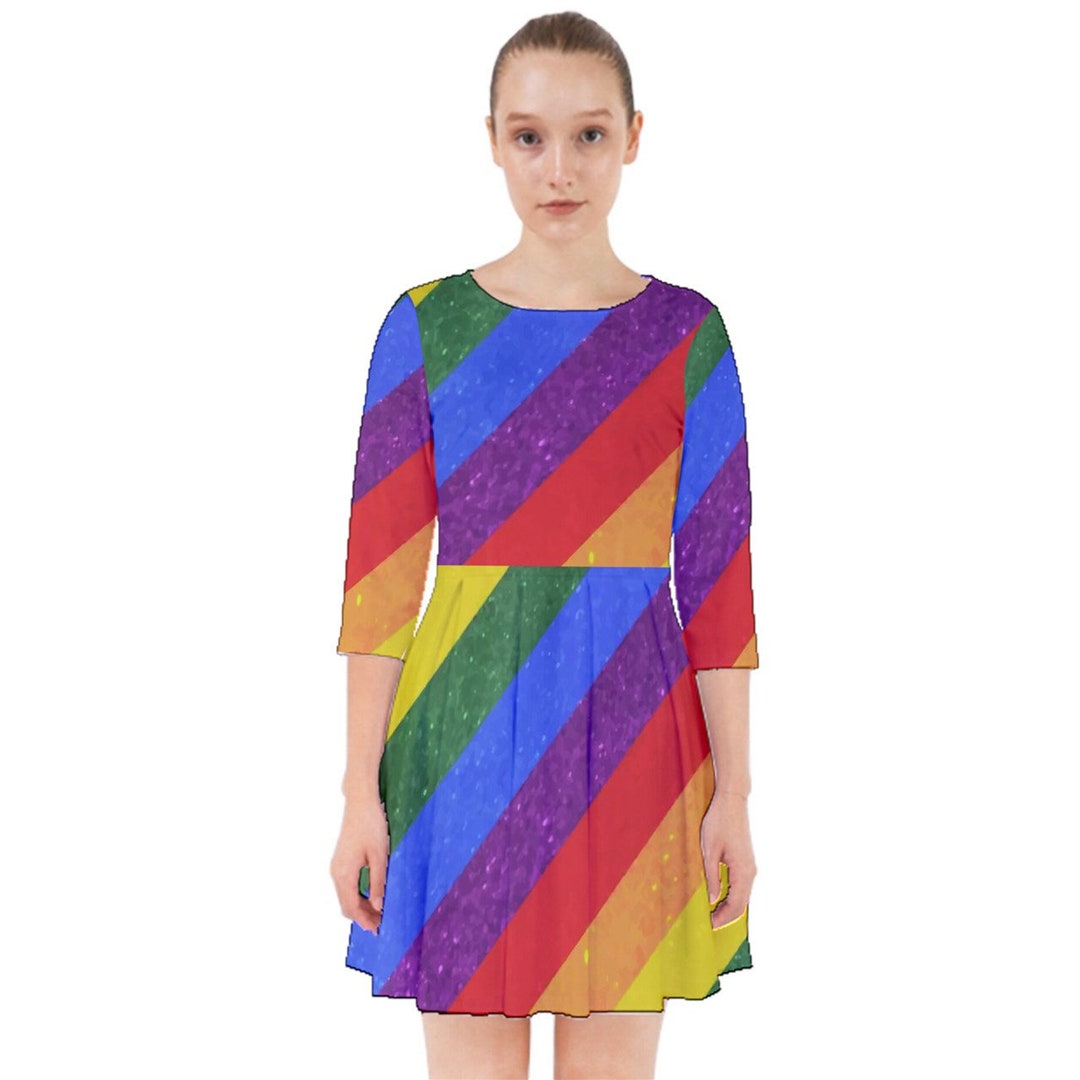 Rainbow Pride LGBTQ Smock Dress: Colorful Celebration Attire for ...