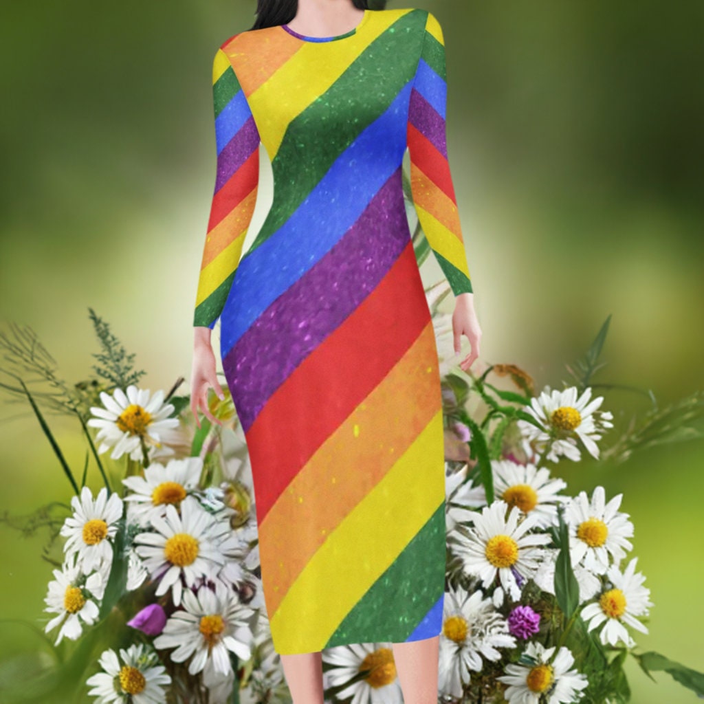LGBTQ Pride Women Bodycon Midi Sheath Dress up to 4XL - Etsy