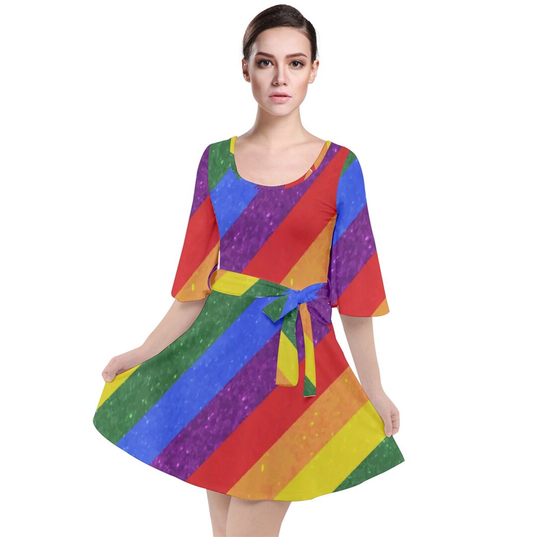 LGBTQ Velour Kimono Dress Rainbow Pride - Etsy