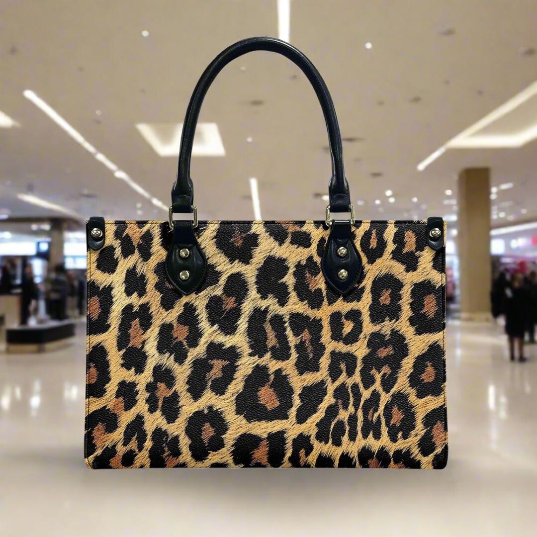 Elegant Leopard Print PU Leather Handbag With Adjustable Strap ...