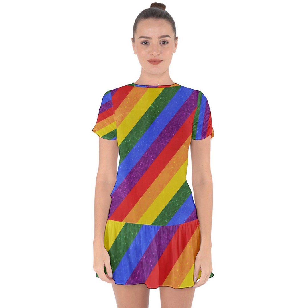 Rainbow Pride Gay Pride LGBTQ Pride Drop Hem Mini Chiffon Dress - Etsy