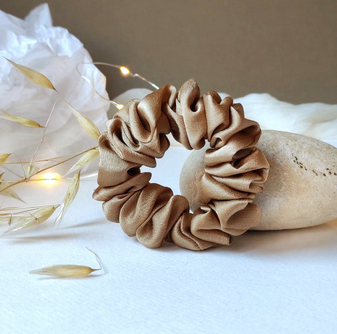 Mulberry Silk Scrunchie in Color Earth, Botanically Dyed Organic Hair ...