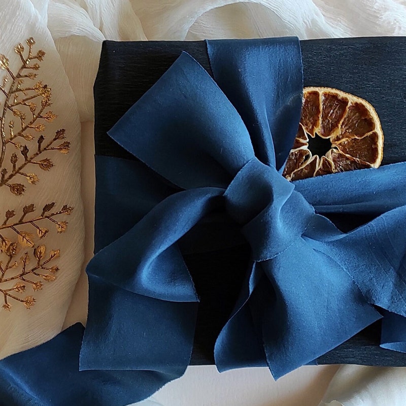 Blue Silk Ribbon - Etsy