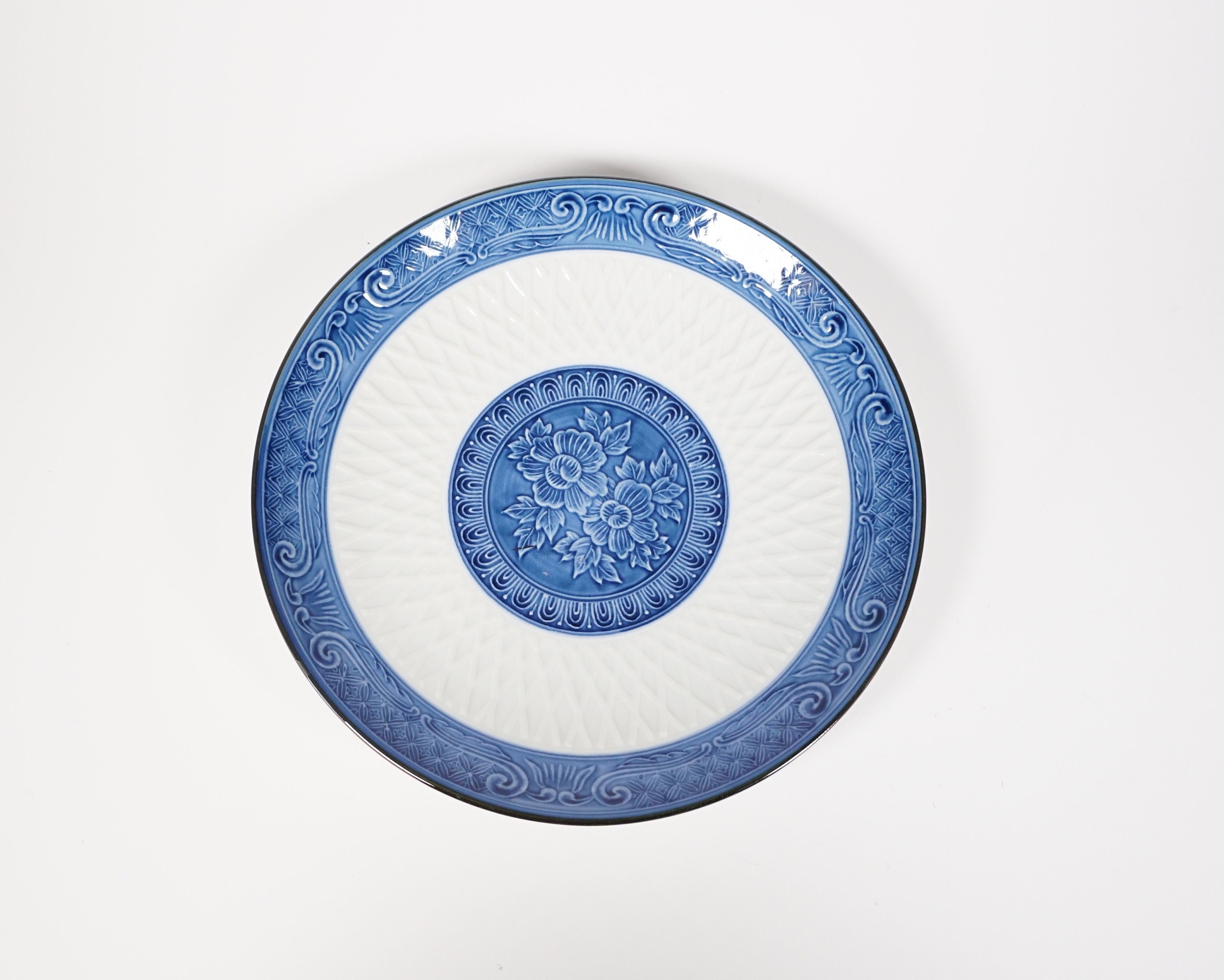 Vintage Japanese Blue and White Arita Plate - Dish - Etsy
