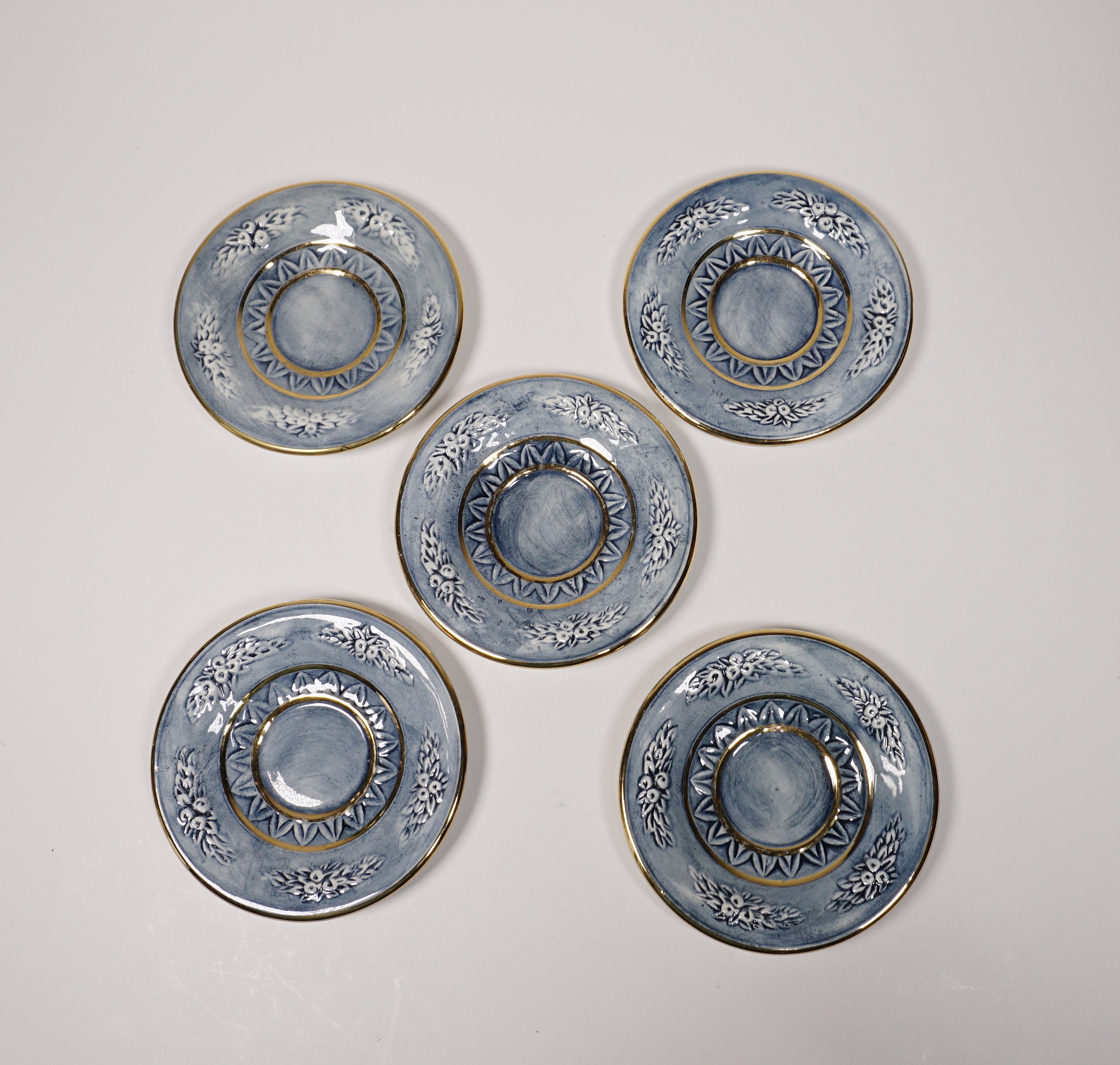 Capodimonte Italy Tea Set of 5 Cups and Saucers Cherub and Dragon ...