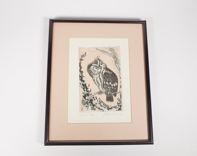 William A. Kolliker Limited Edition Etching 100/30 - Alert - Owl - Etsy