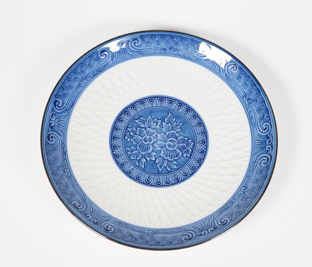 Vintage Japanese Blue and White Arita Plate - Dish - Etsy
