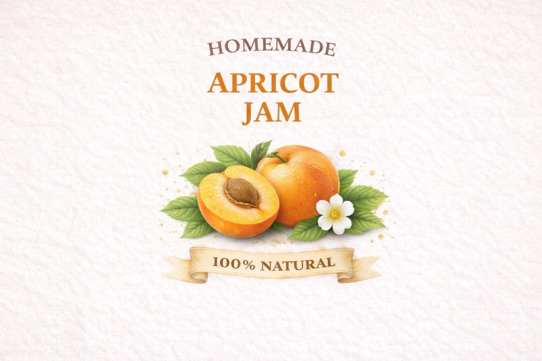 Apricot Jam Jar Labels – Gloss Vinyl Stickers, Homemade Preserves (pack ...