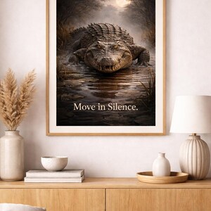 Crocodile Motivational Art Print – Fierce Quote, Office Decor (digital ...