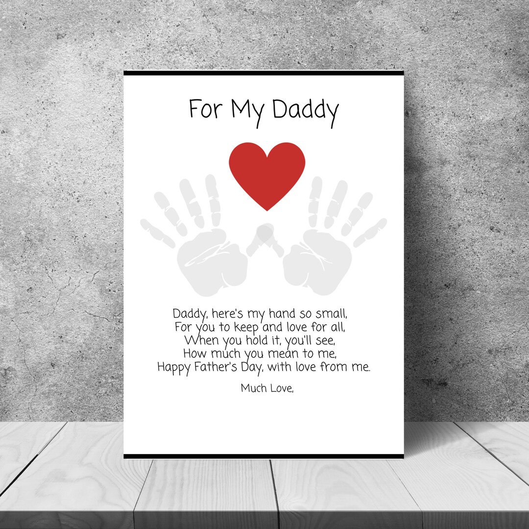 Printable Father's Day Craft, Father's Day Handprint Craft, Handprint ...