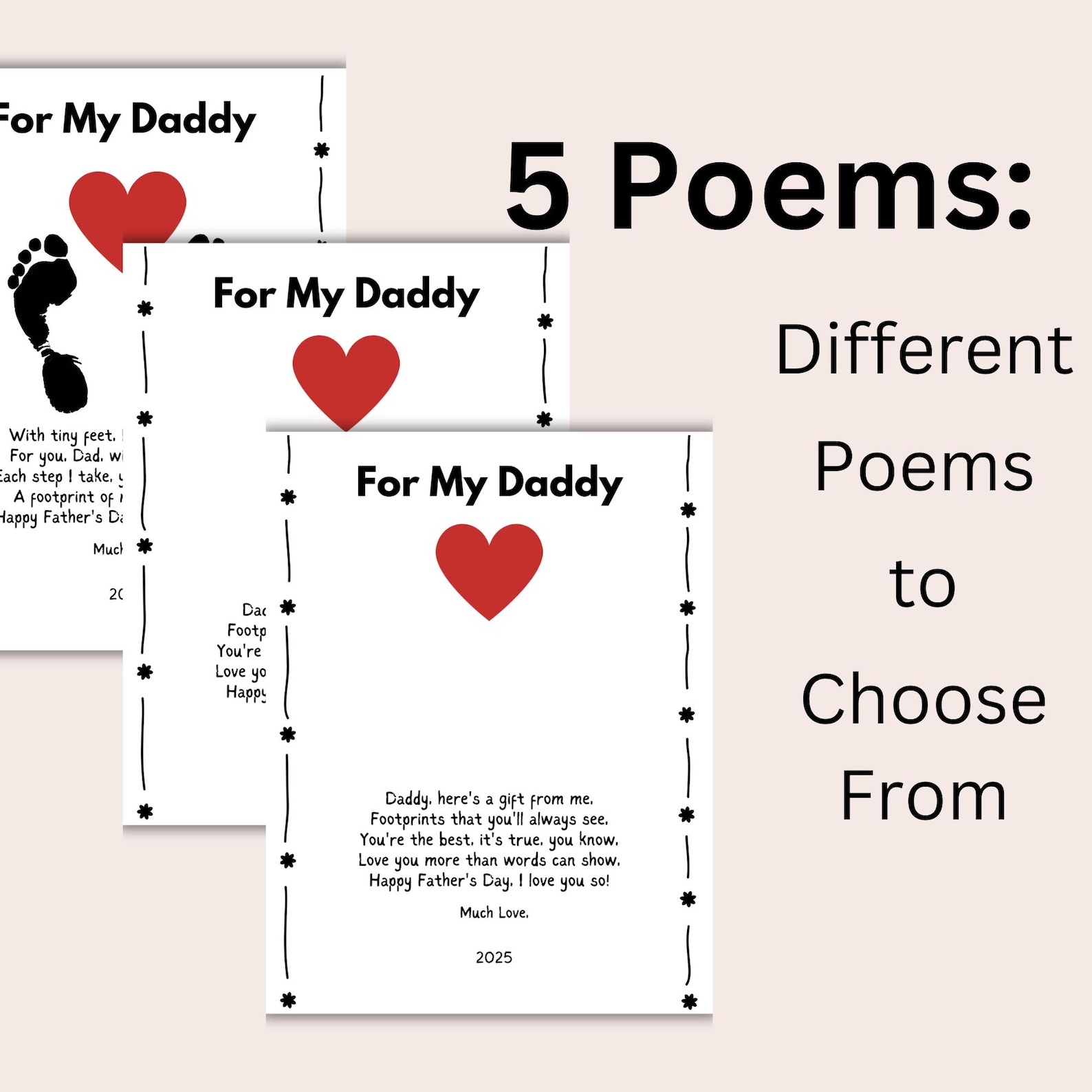 Father's Day Footprint Printable Craft DIY Fathers Day Card Gift for ...