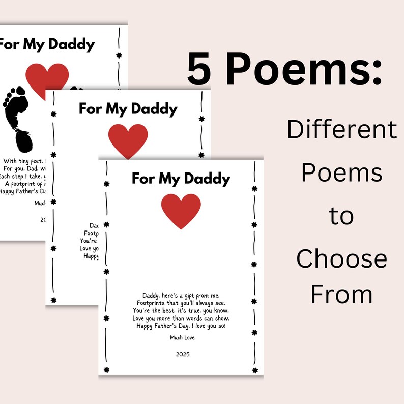 Father's Day Footprint Printable Craft DIY Fathers Day Card Gift for ...