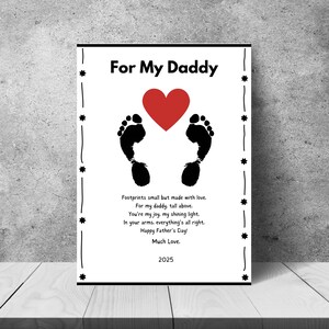 Father's Day Footprint Printable Craft DIY Fathers Day Card Gift for ...