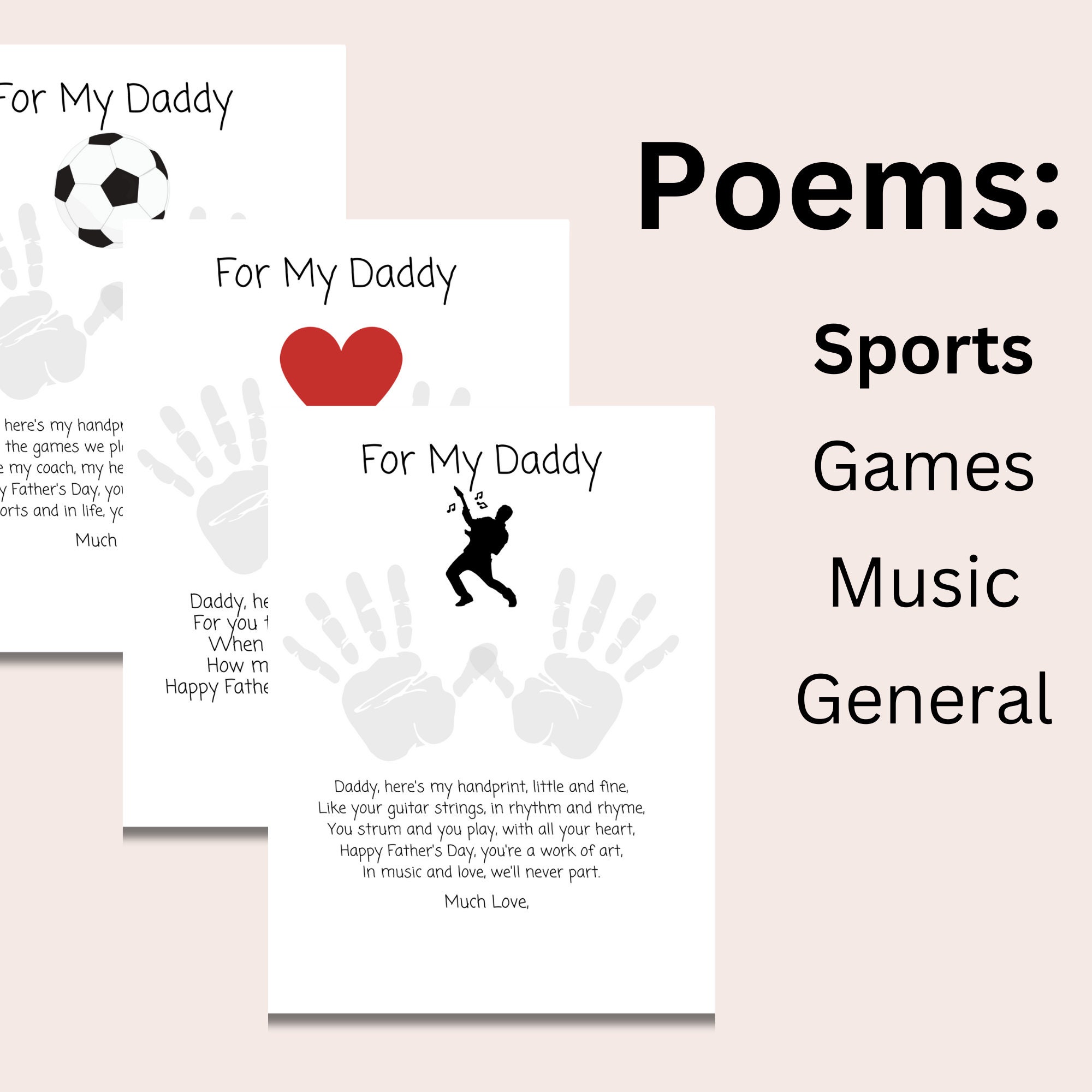 Printable Father's Day Craft, Father's Day Handprint Craft, Handprint ...