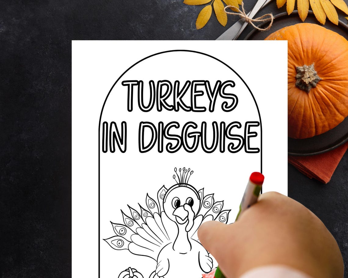 Thanksgiving Coloring Card Printable for Thanksgiving Craft Fun Cute ...