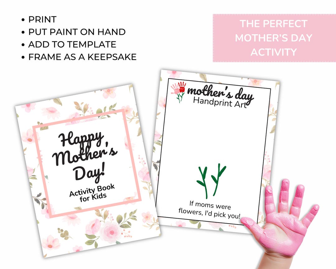Mother's Day Handprint Craft Activity Book for Kids (digital Download ...