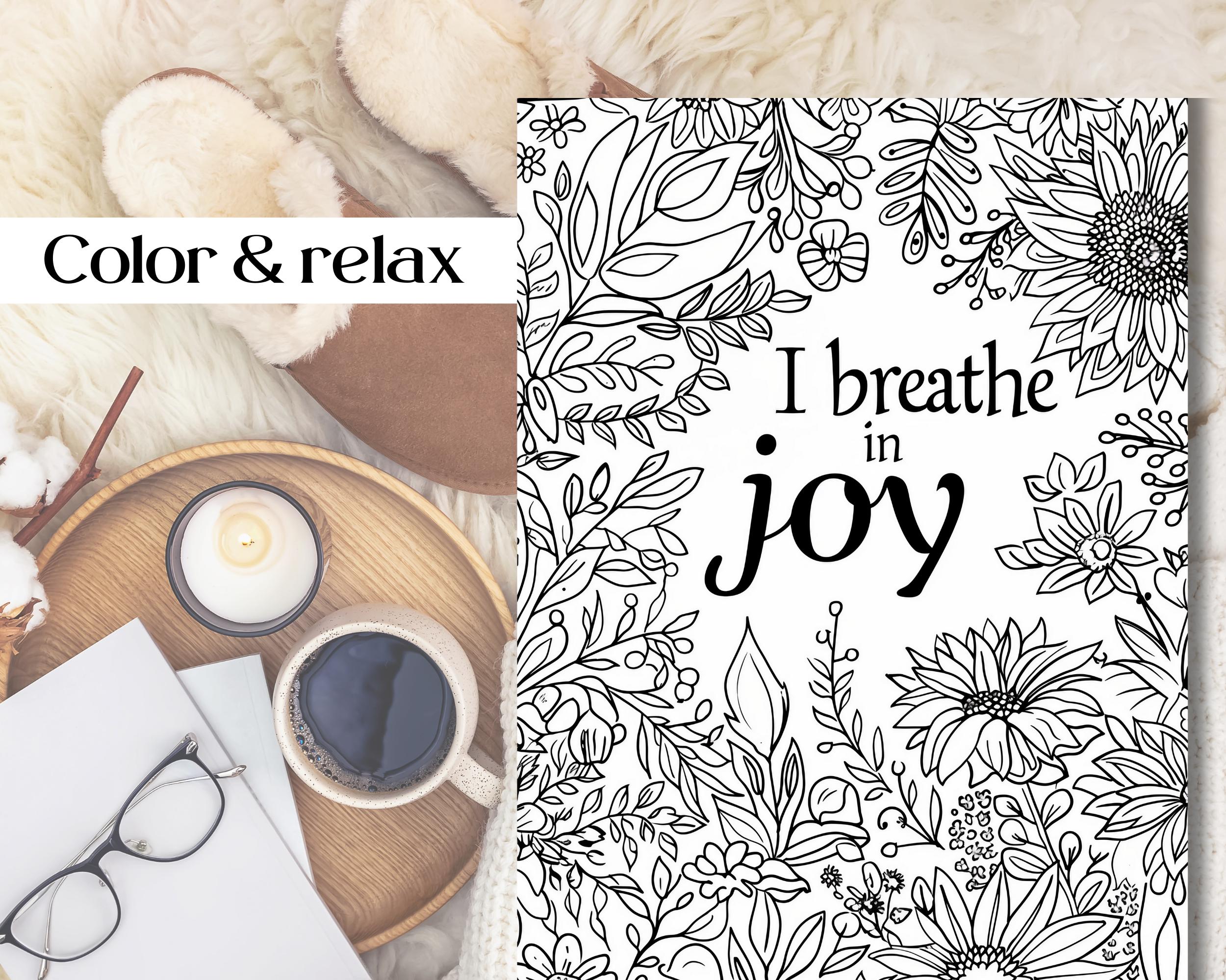 Adult Quotes Coloring Pages Coloring Book Affirmations Color Self Care ...