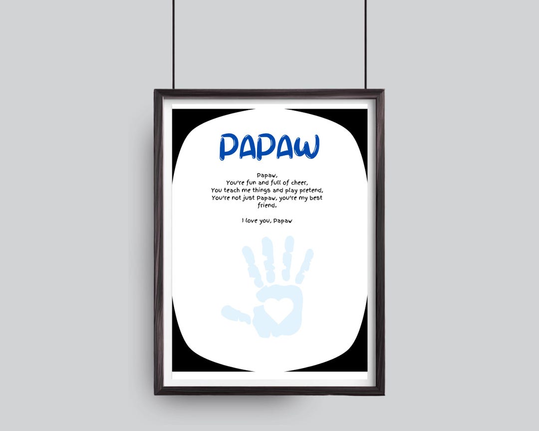 Grandparent’s Day Handprint Craft From Grandchild, Poem Printable for ...