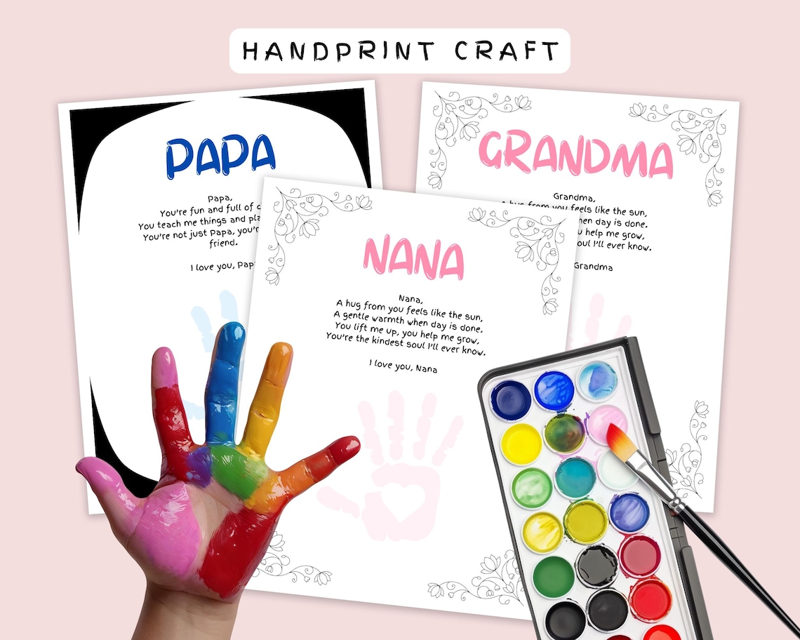 Grandparents Day Handprint Craft, Grandparent Day Printable ...