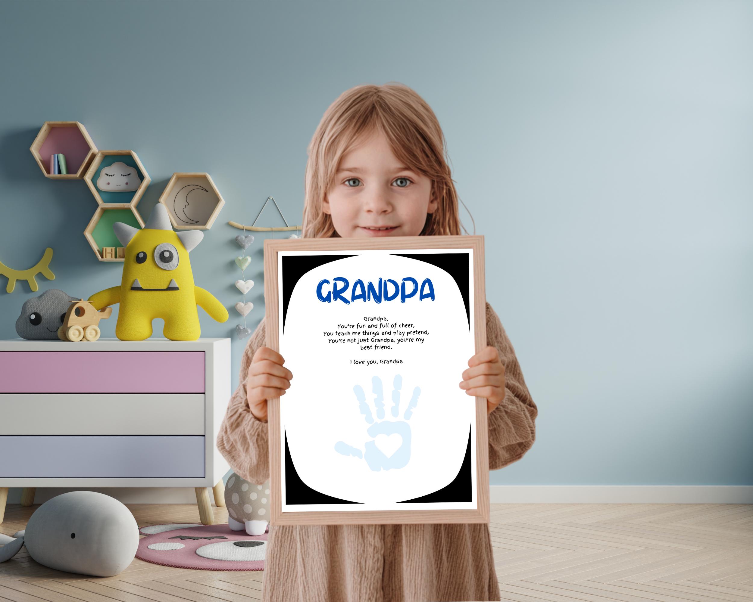 Grandparent’s Day Handprint Craft From Grandchild, Poem Printable for ...