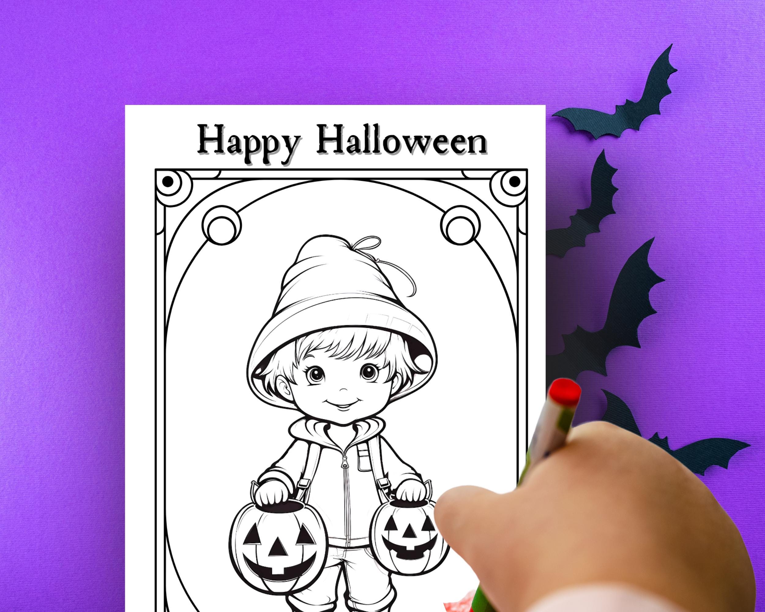Cute Halloween Coloring Pages for Kids Fall Coloring Pages Halloween ...