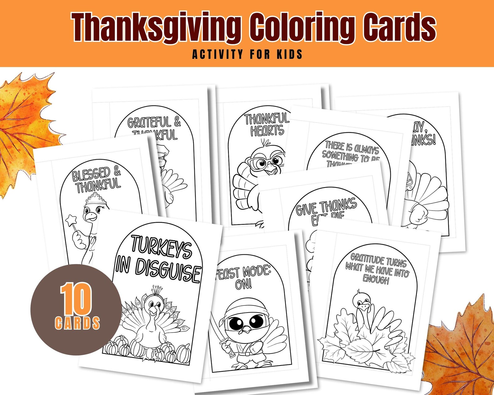 Thanksgiving Coloring Card Printable for Thanksgiving Craft Fun Cute ...