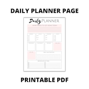 Daily Planner 2025 Planner Page Digital 2025 Diary Daily Routine Pink ...