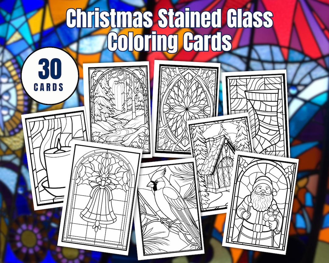 Christmas Coloring Cards Printable Coloring Cards Winter Activity ...