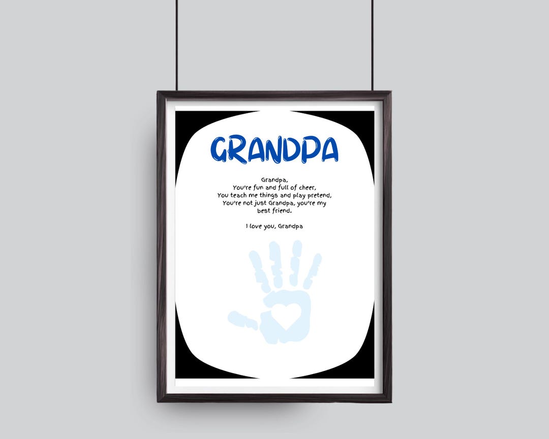 Grandparent’s Day Handprint Craft From Grandchild, Poem Printable for ...