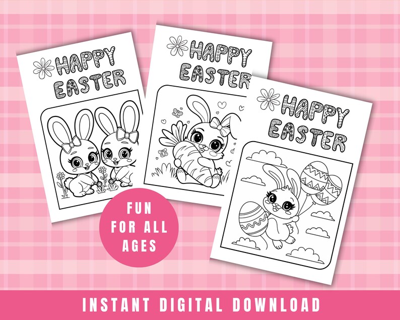 Easter Coloring Cards Printable Coloring Cards Spring Activity Sunday ...