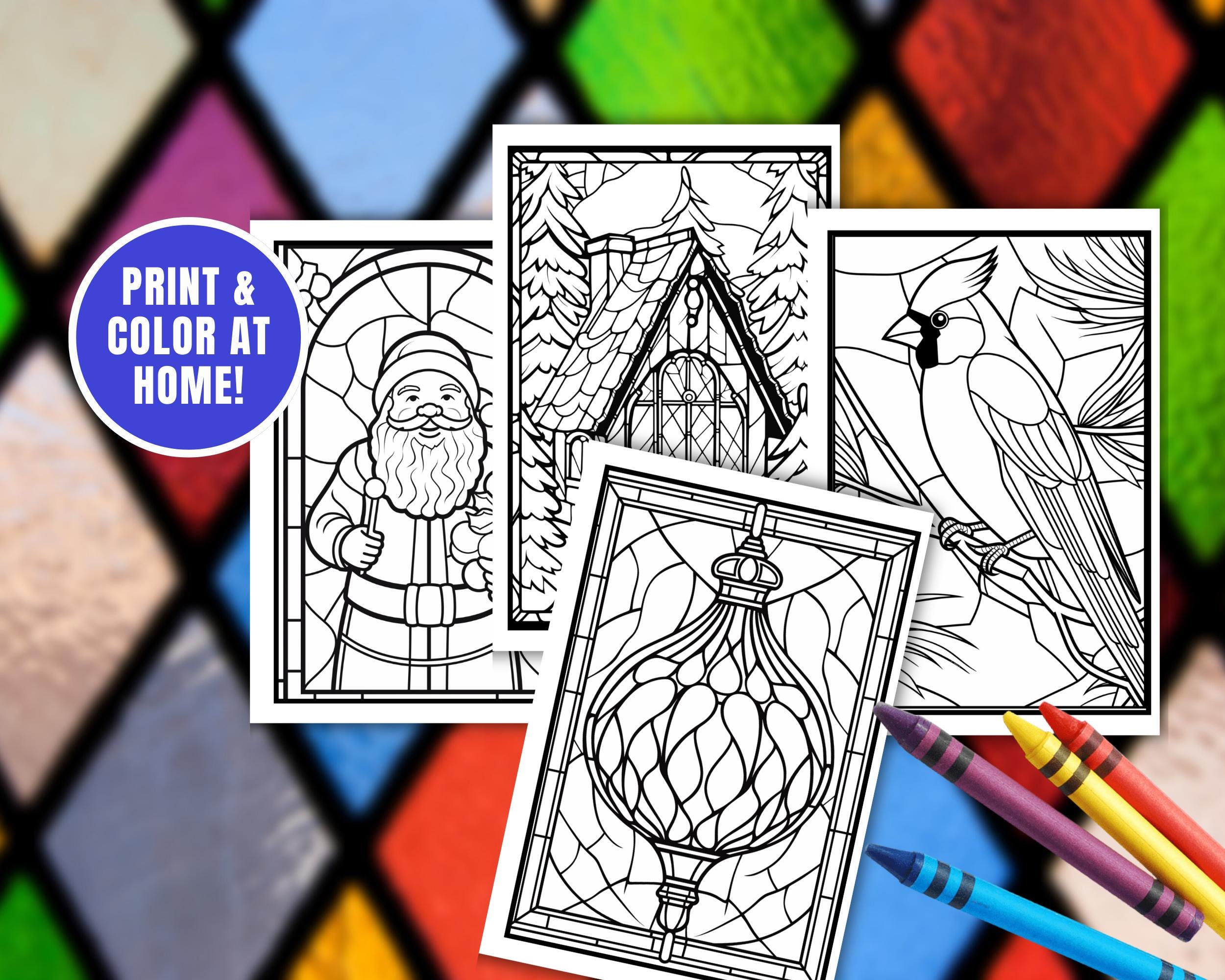 Christmas Coloring Cards Printable Coloring Cards Winter Activity ...