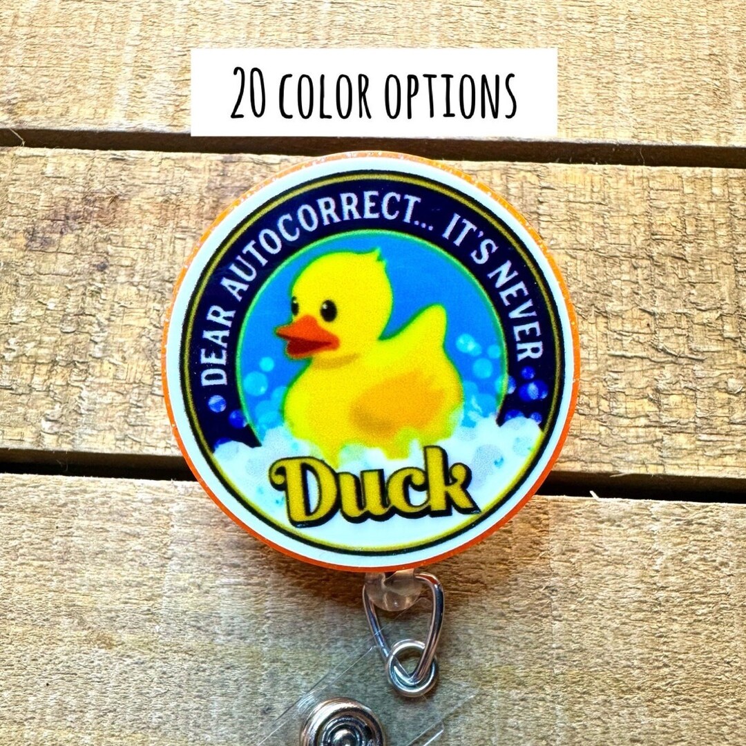 Dear Autocorrect Badge Reel With Glittered Background - Etsy