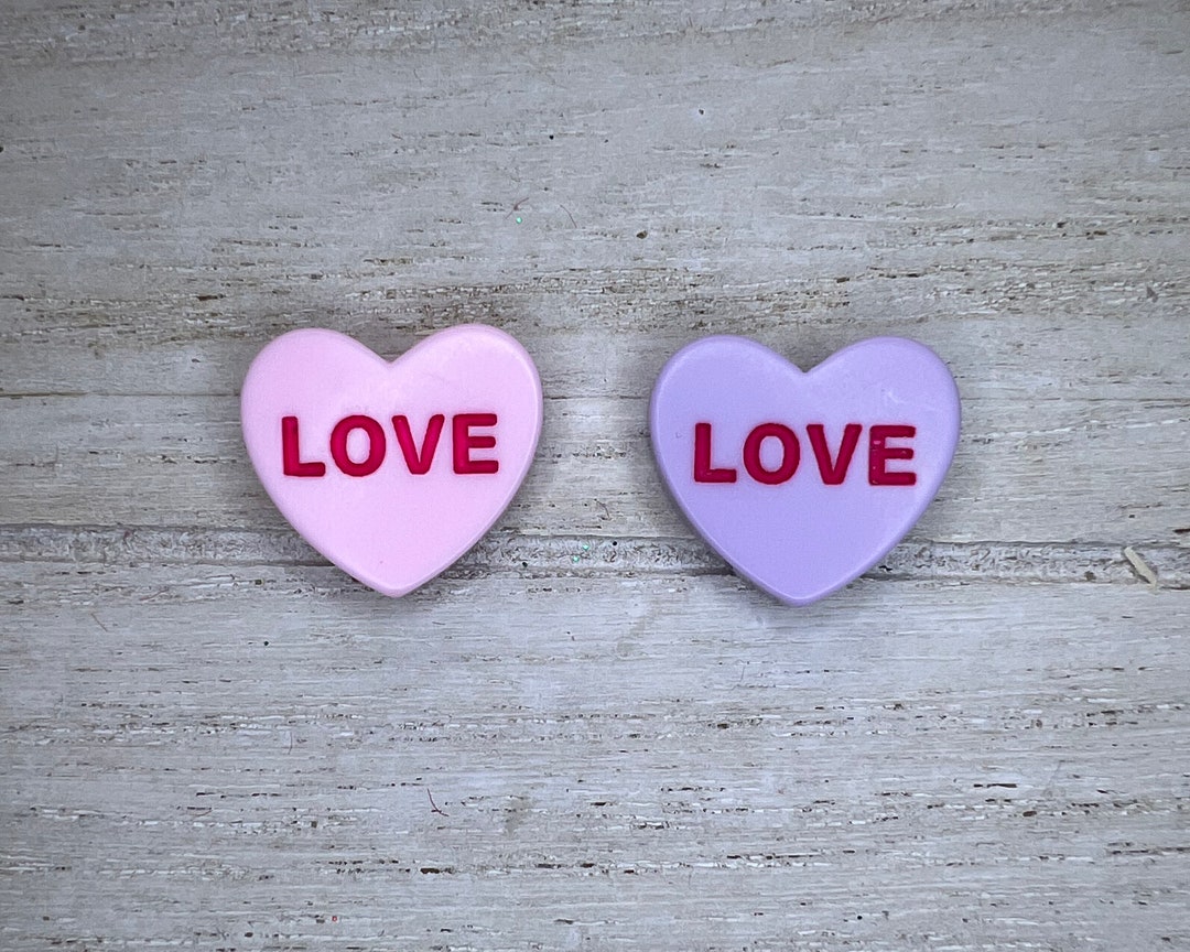 LOVE Candy Heart Croc Charm - Etsy