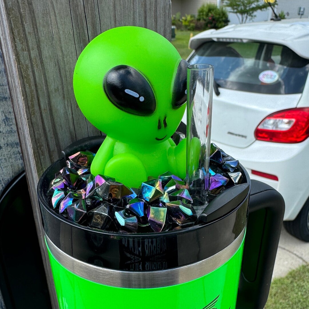 Green Alien Cuptopper With Chroma Space Rocks. - Etsy