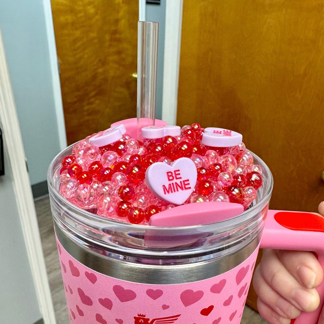 Be Mine Purple Heart Bubble Cup Topper - Etsy