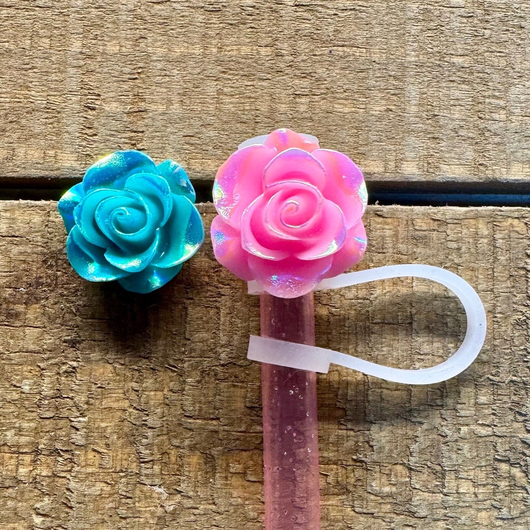 Rose Straw Cap Topper With Iridescent Accents - Etsy