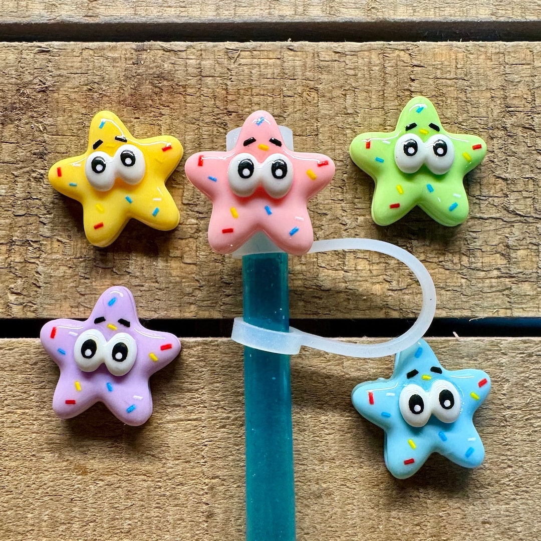 Sprinkle Star Straw Cap Topper 5 Colors to Choose From - Etsy