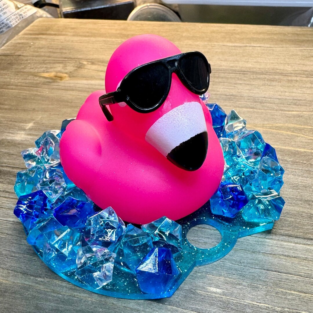 Rubber Flamingo Cup Topper - Etsy