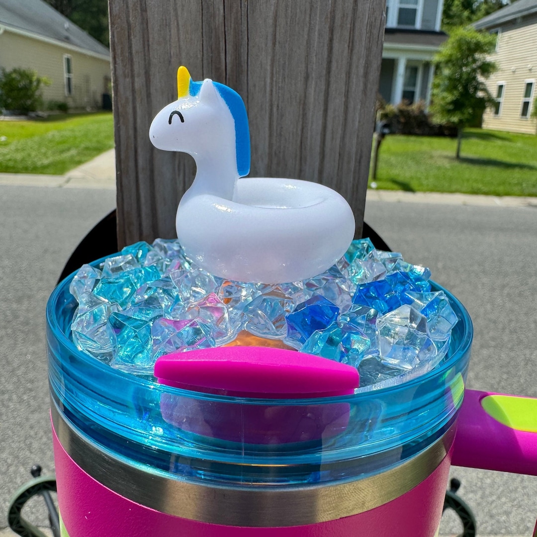 Unicorn Pool Float Cup Topper - Etsy
