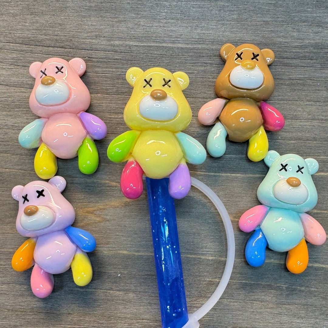 Colorful Knockout Bear Straw Cap 5 Colors to Choose From - Etsy