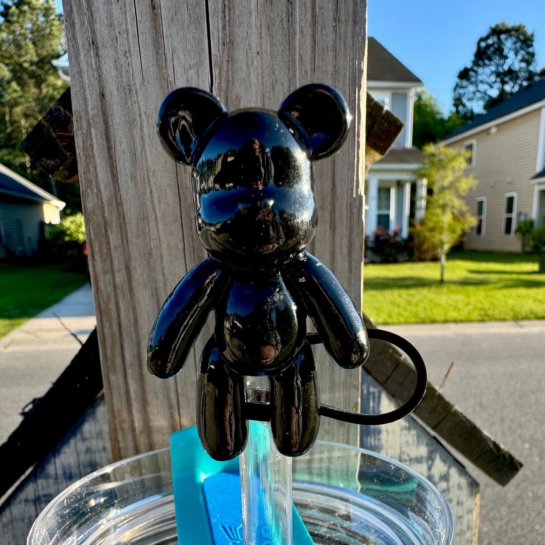 Extra Large Black Bubble Bear Straw Cap Topper - Etsy