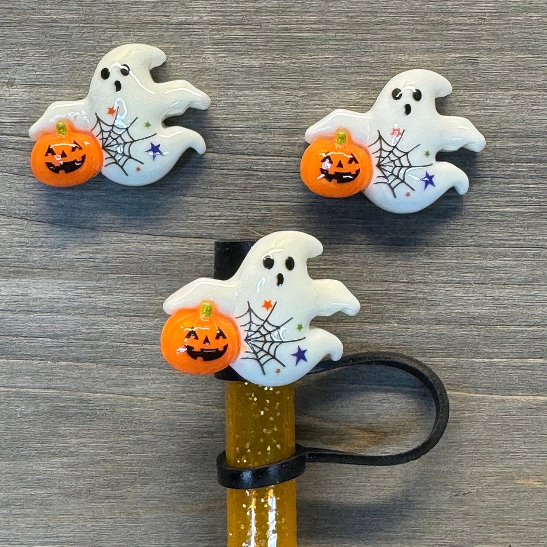 Halloween Ghost With Pumpkin Straw Cap - Etsy
