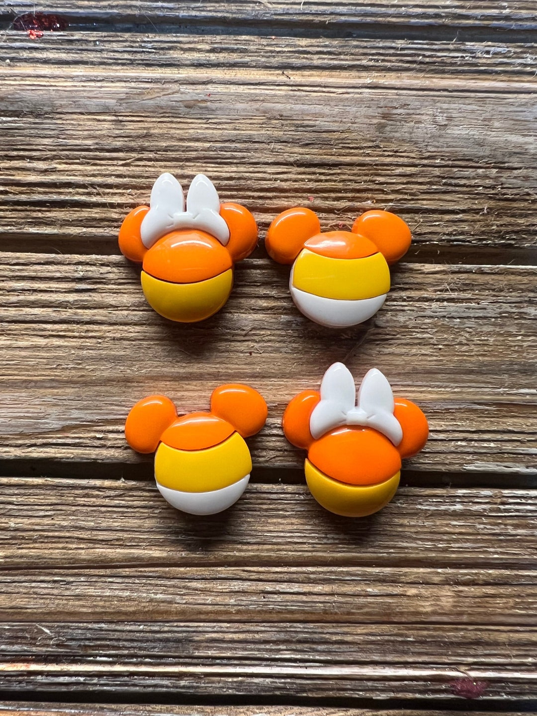 Mickey and Minnie Candy Corn Croc Charms - Etsy