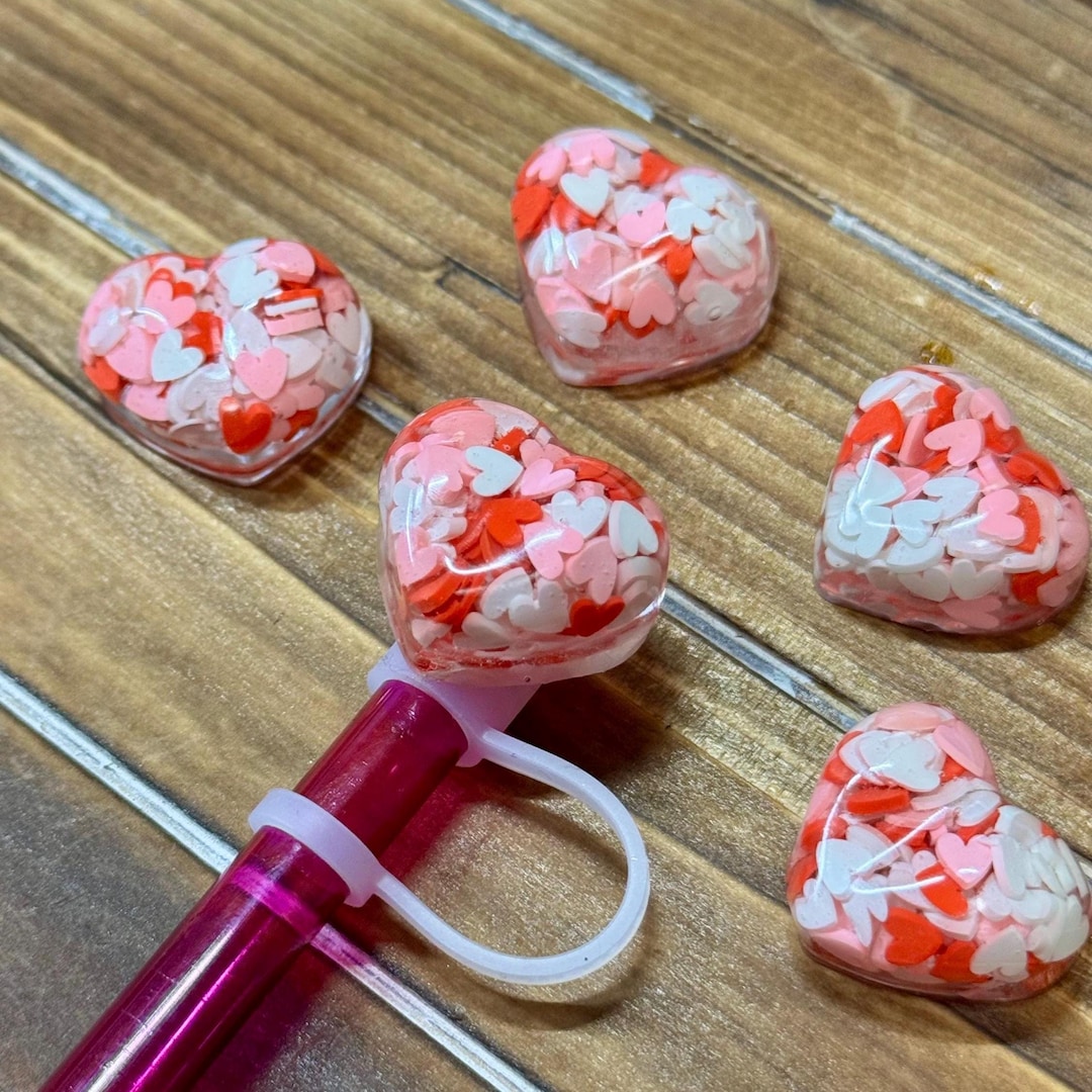 Valentines Heart Straw Cap - Etsy