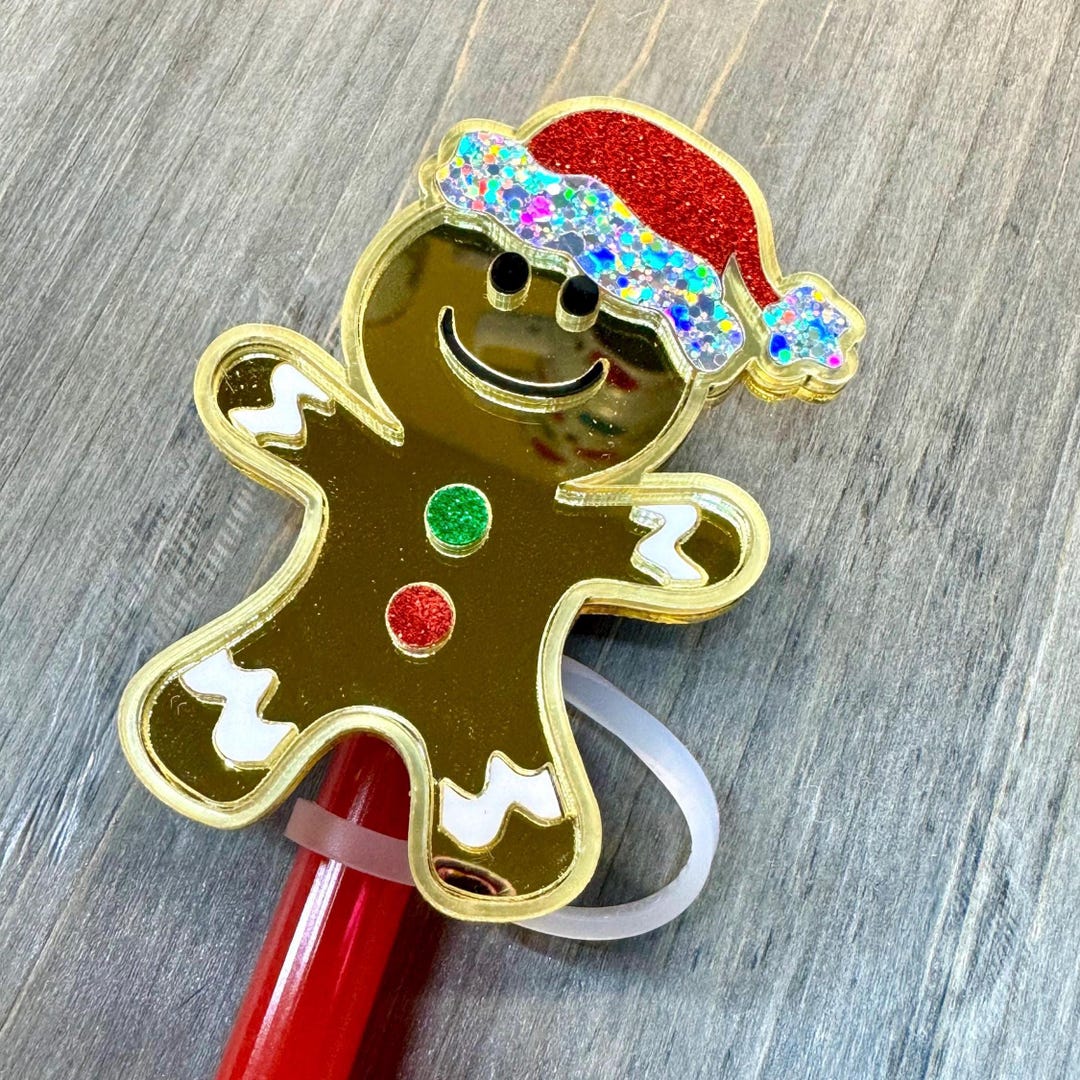 Mirrored Gingerbread Man Straw Cap - Etsy