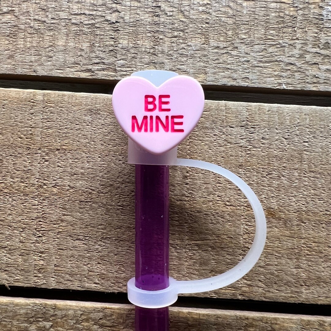 Candy Heart Straw Cap Topper 4 Colors to Choose From - Etsy