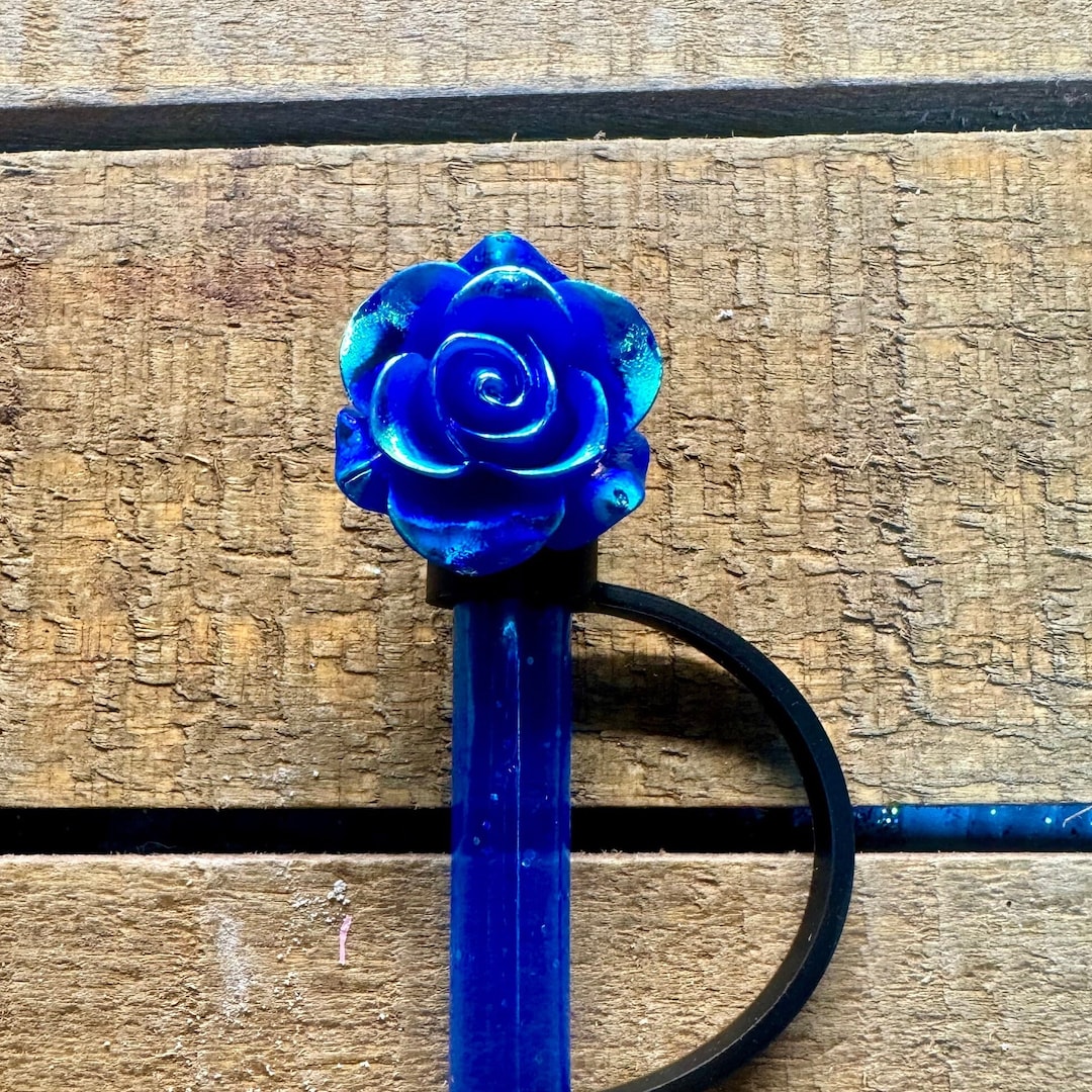 Blue Oil Slick Rose Straw Cap - Etsy