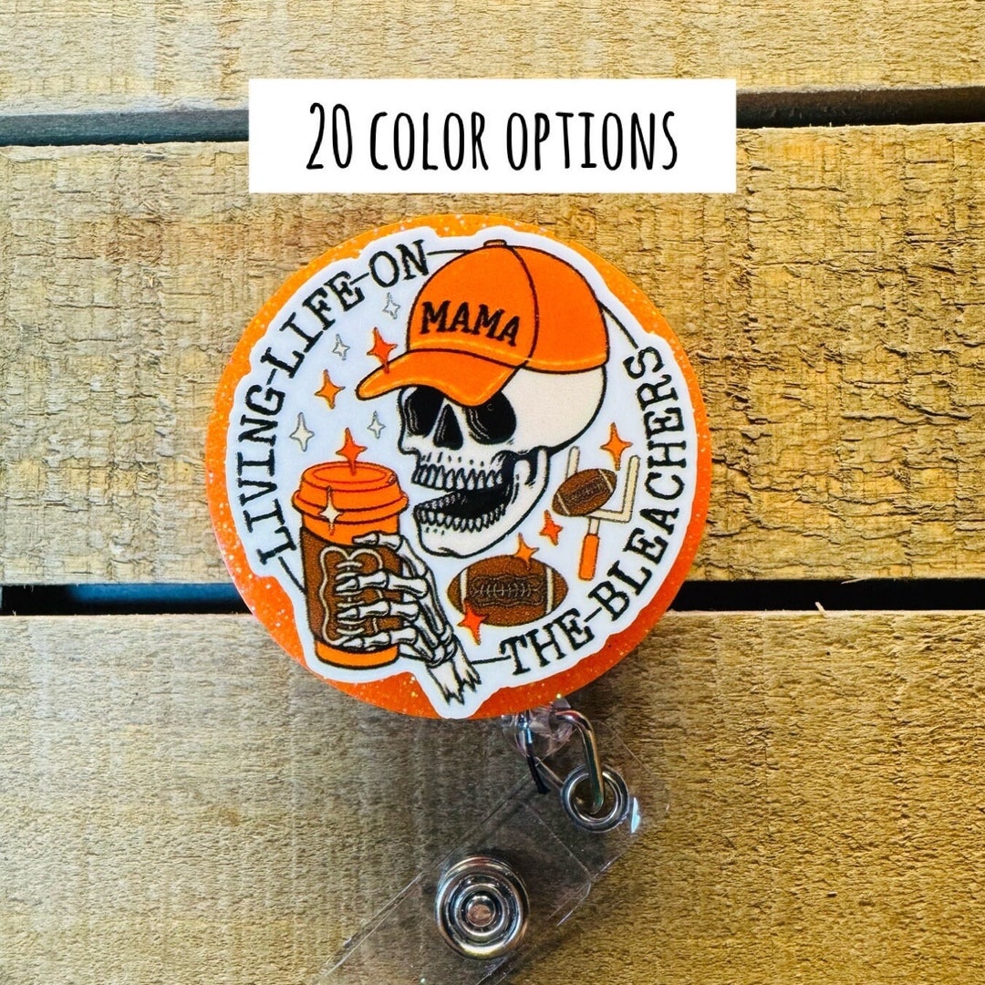 Life on the Bleachers Football Mom Badge Reel With Glittered Background ...