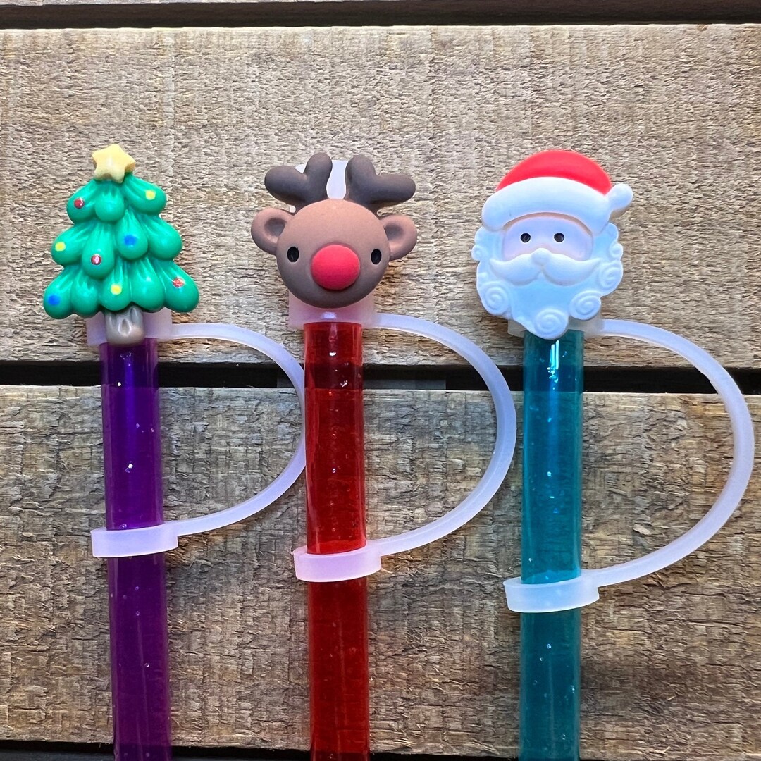 Christmas Straw Cap Covers - Etsy